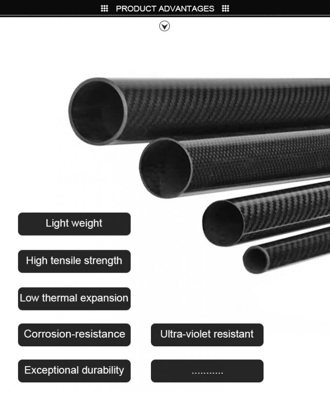 3/4" X 7/8" Ultra High Modulus Carbon Fiber Tube ความแข็งแรงสูง อ่อนโยน ...